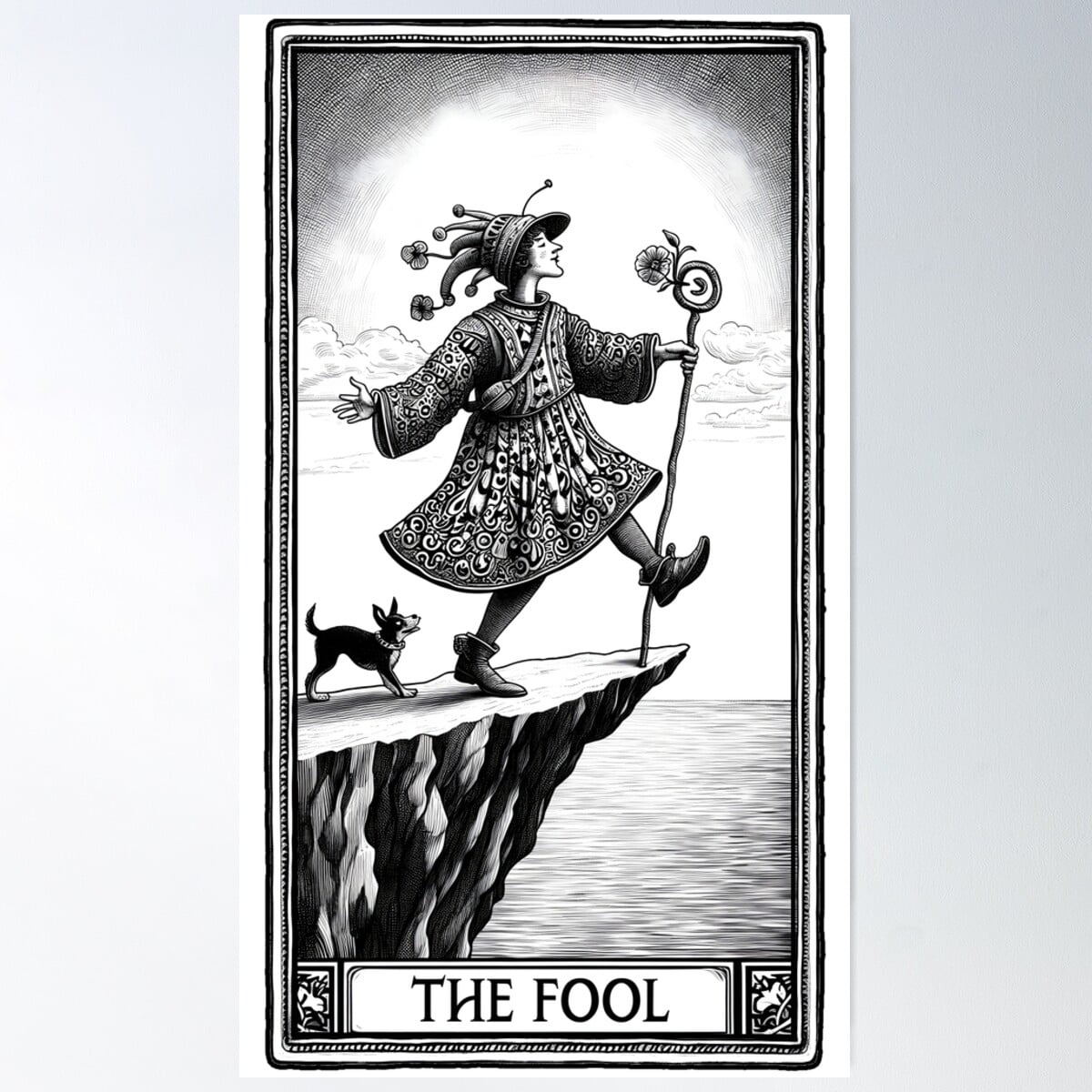 Major Arcana Tarot Cards - 0 - The Fool Poster Wall Art, Modern Wall ...