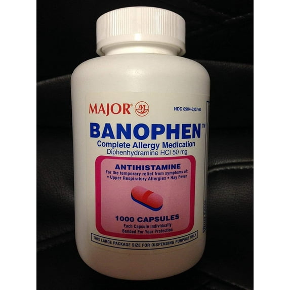 Major Banophen 50 mg. Capsules 1000 ct. (Pack of 2) - Walmart.com