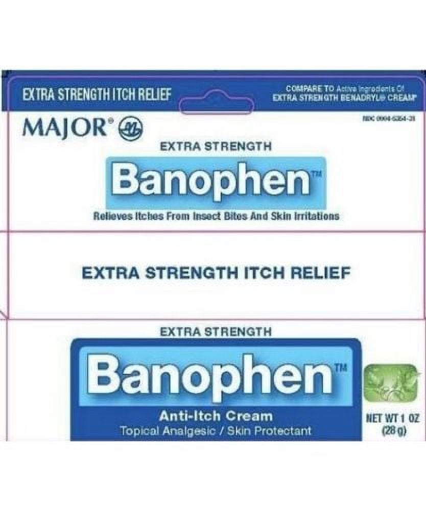 Major Brand Banophen Anti-Itch Cream, Extra Strength, Itching Relief, 1 ...