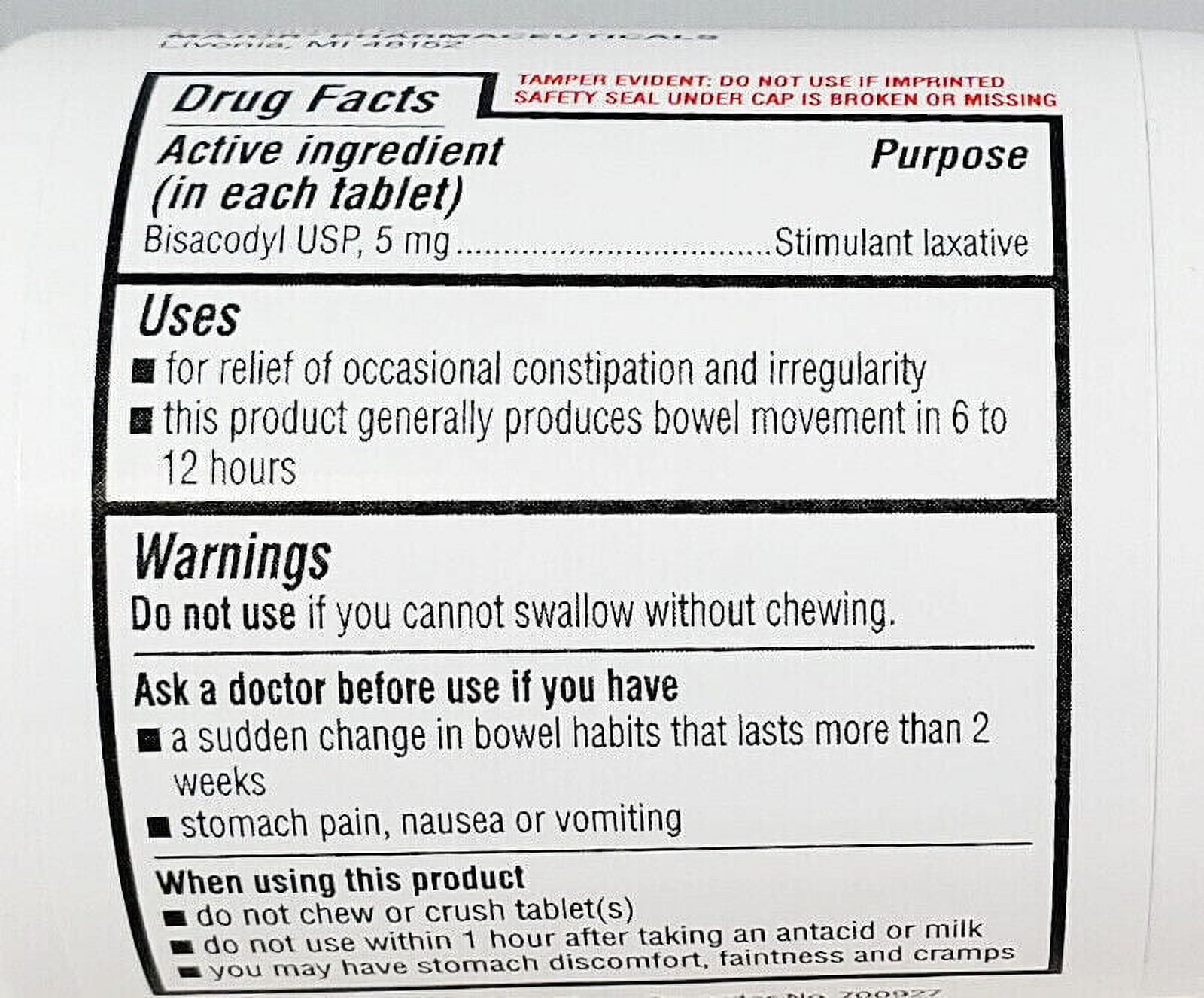 Major Bisacodyl 5 mg 1000 Coated Tablets - Expiration Date 07-2025 ...