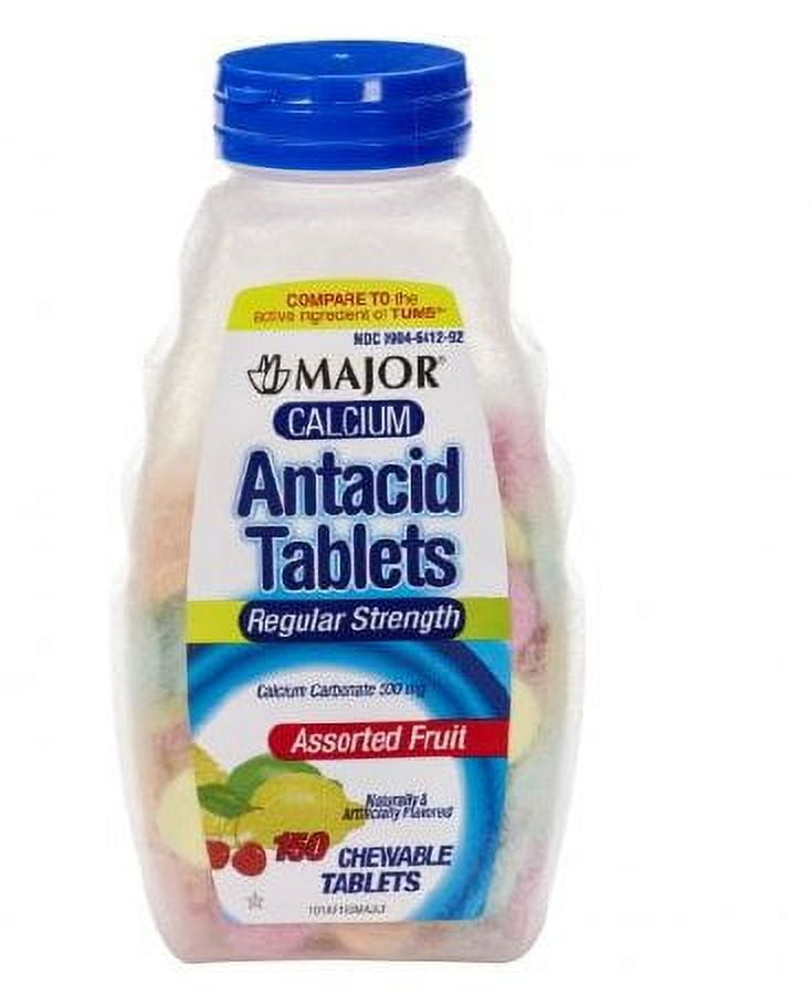 Major Calcium Antacid Tablets Regular Strength Assorted Fruit 500 mg ...