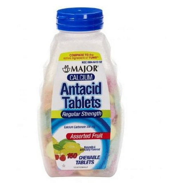 Major Calcium Antacid Tablets Regular Strength Assorted Fruit 500 mg ...