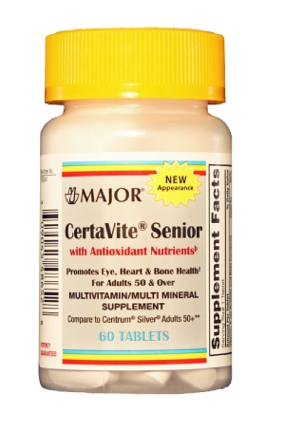 Major Certa-Vite Ascorbic Acid Senior Tablet, 60 mg, 60 Count - Walmart.com