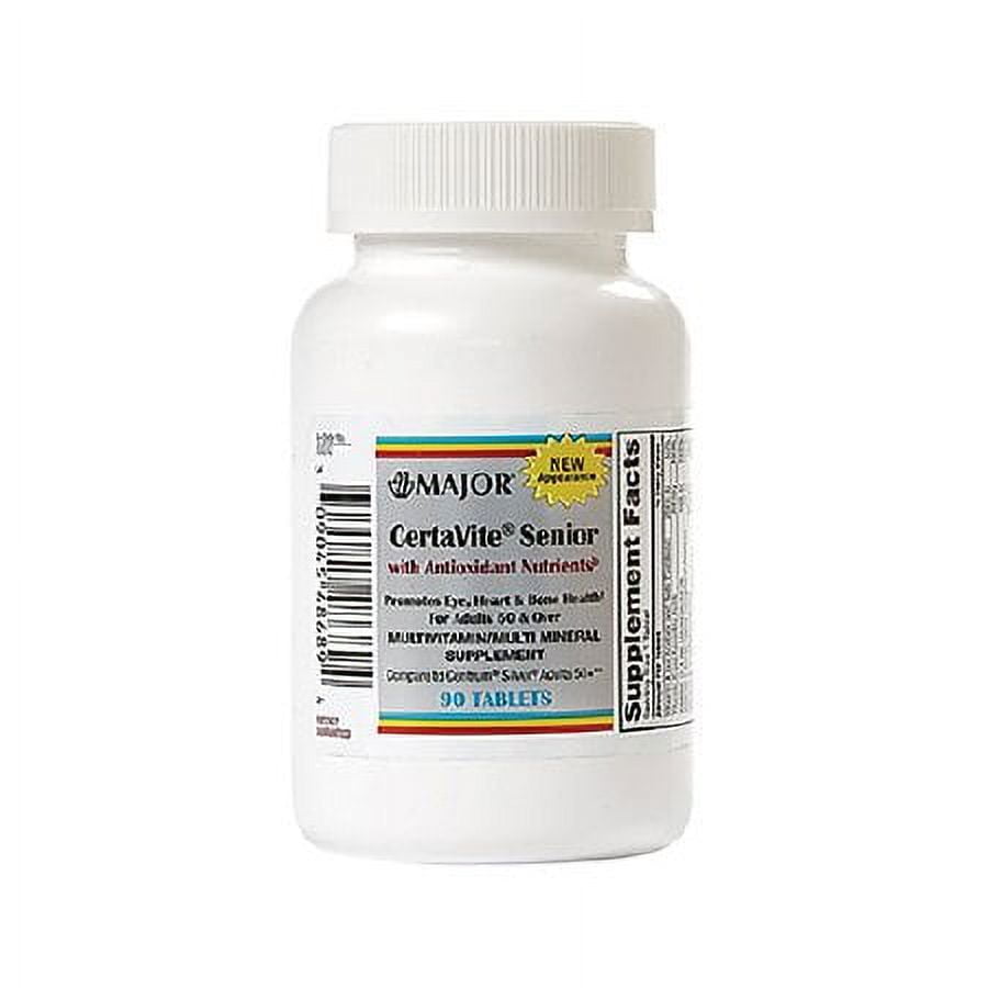 Major CertaVite Senior Multivitamin Supplement 2500 IU - 220 mg - 60 mg ...