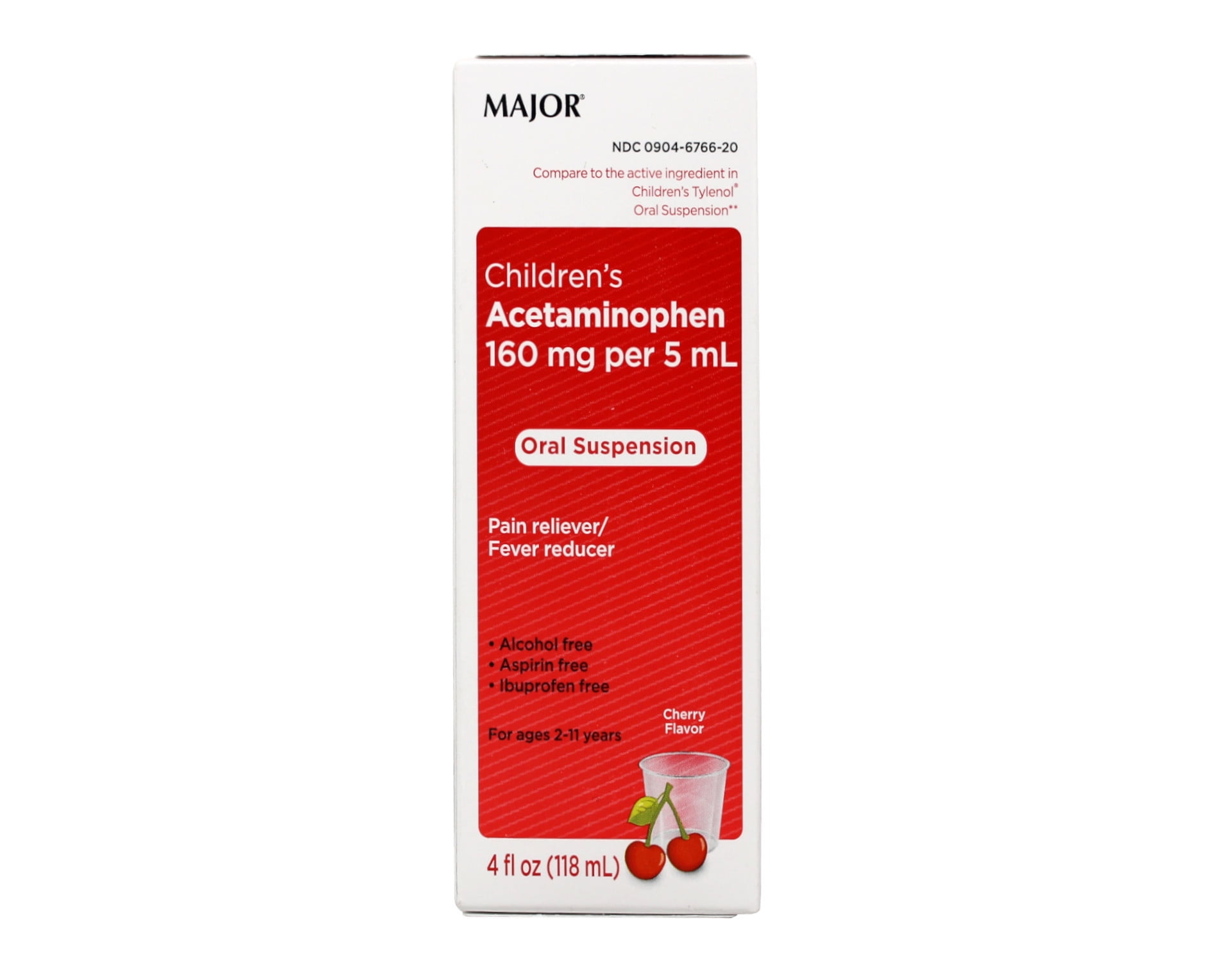 Major Children's Acetaminophen Cherry 4 Ounce - Walmart.com