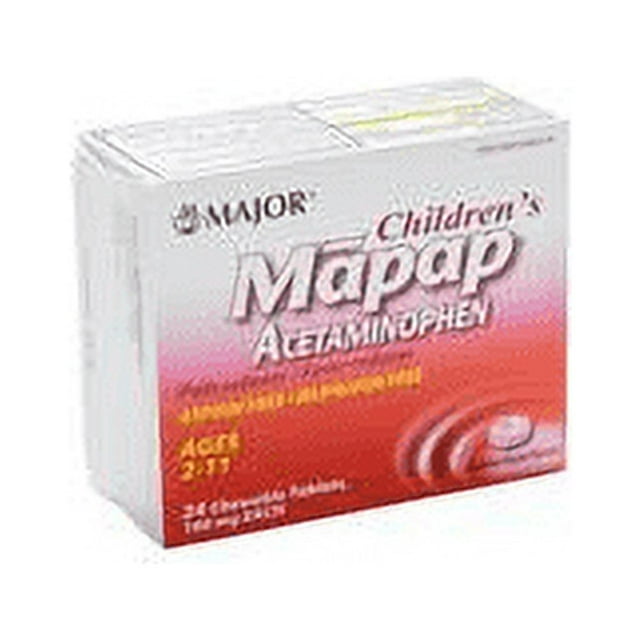 Major Children's Mapap Bubblegum Chewable Acetaminophen Tablets 160 mg ...