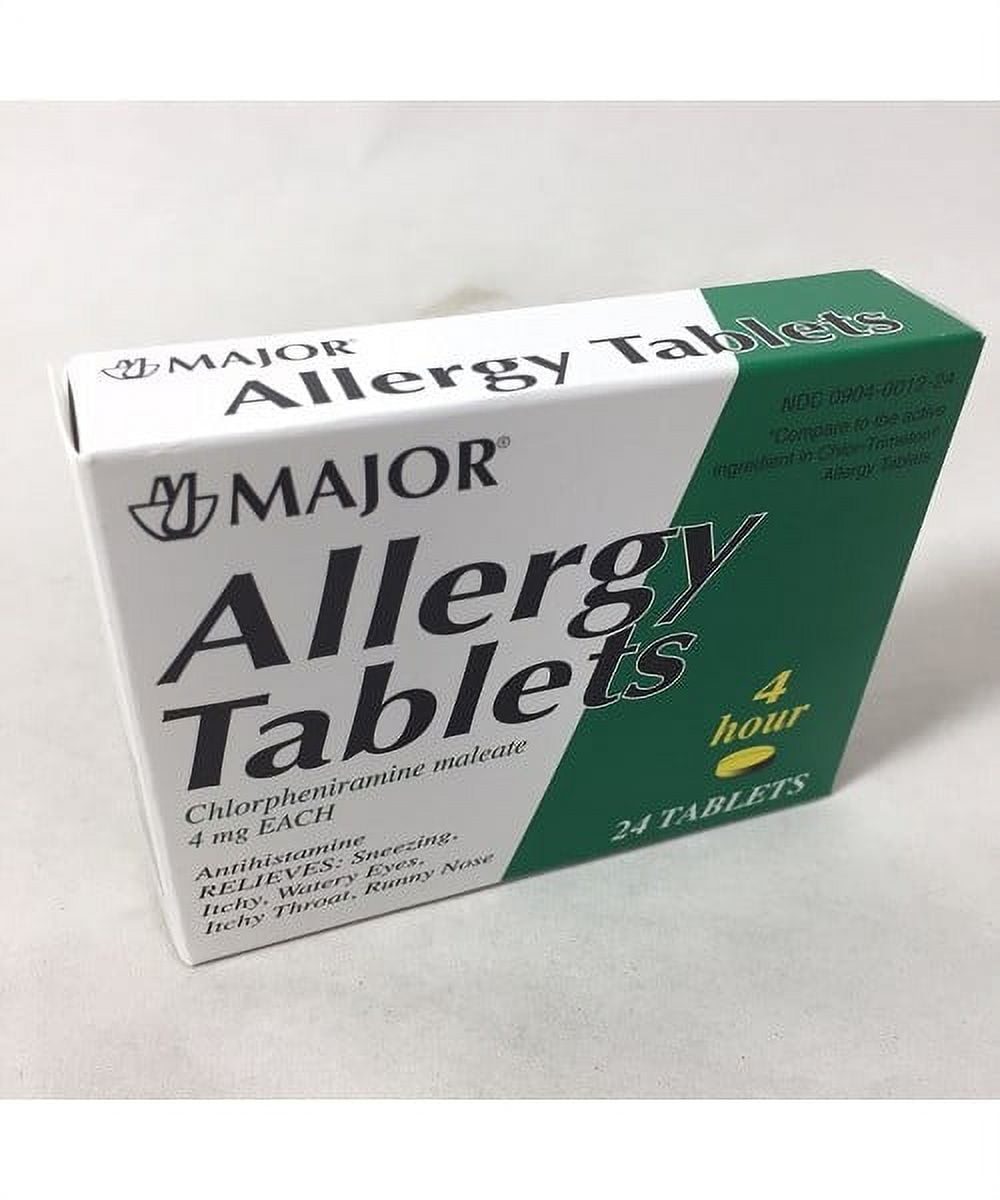 Major Chlorpheniramine Maleate Allergy Tablets, 4mg, 24ct ...