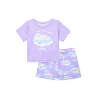 Disney Princess Girls Short Sleeve Top & Shorts Pajamas, 2-Piece Set ...