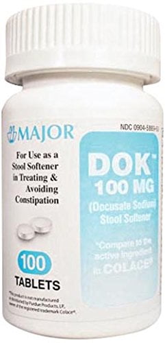 Major DOK Stool Softener Laxative Softgels, 100 mg, 100 Count - Walmart.com