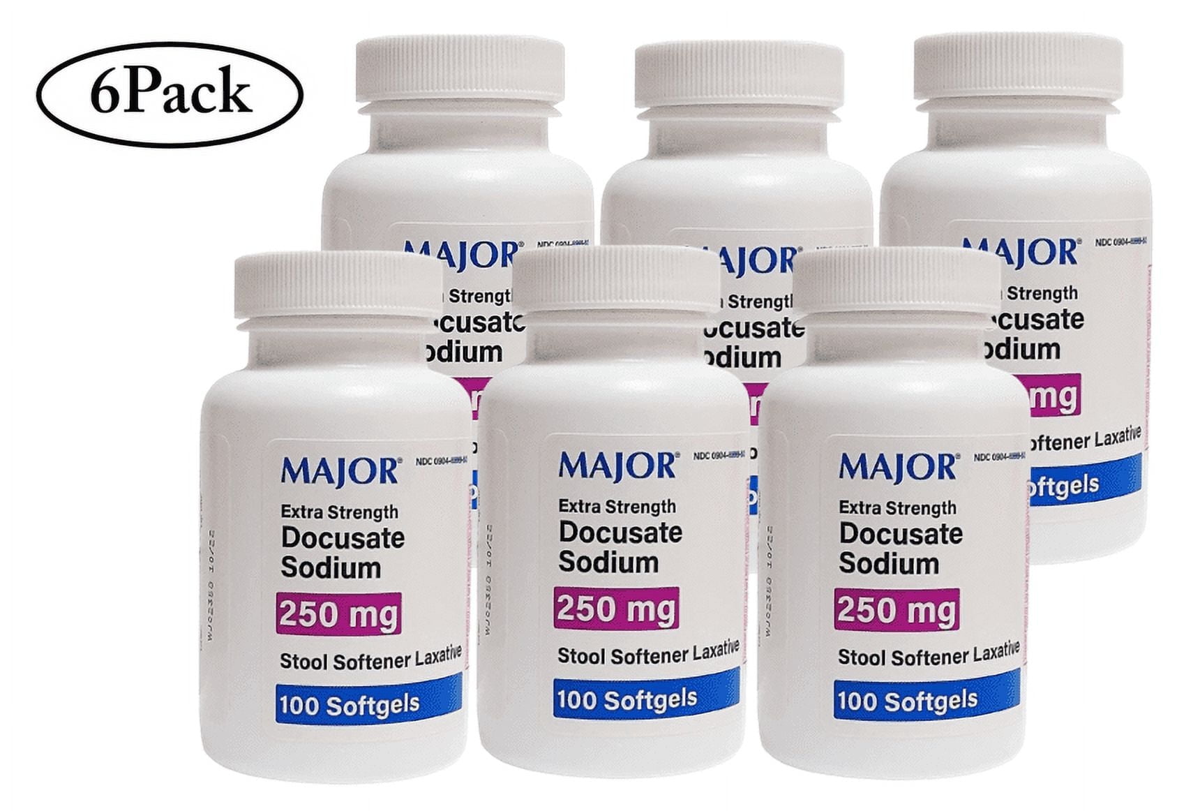 Major Docusate Sodium 250 mg Stool Softener Laxative, Gentle ...