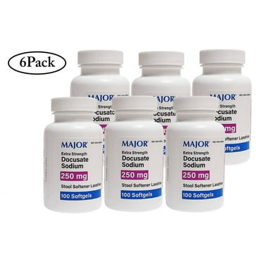 Major DOK Docusate Sodium Stool Softener Tablets, 100 mg, 1000 Count ...