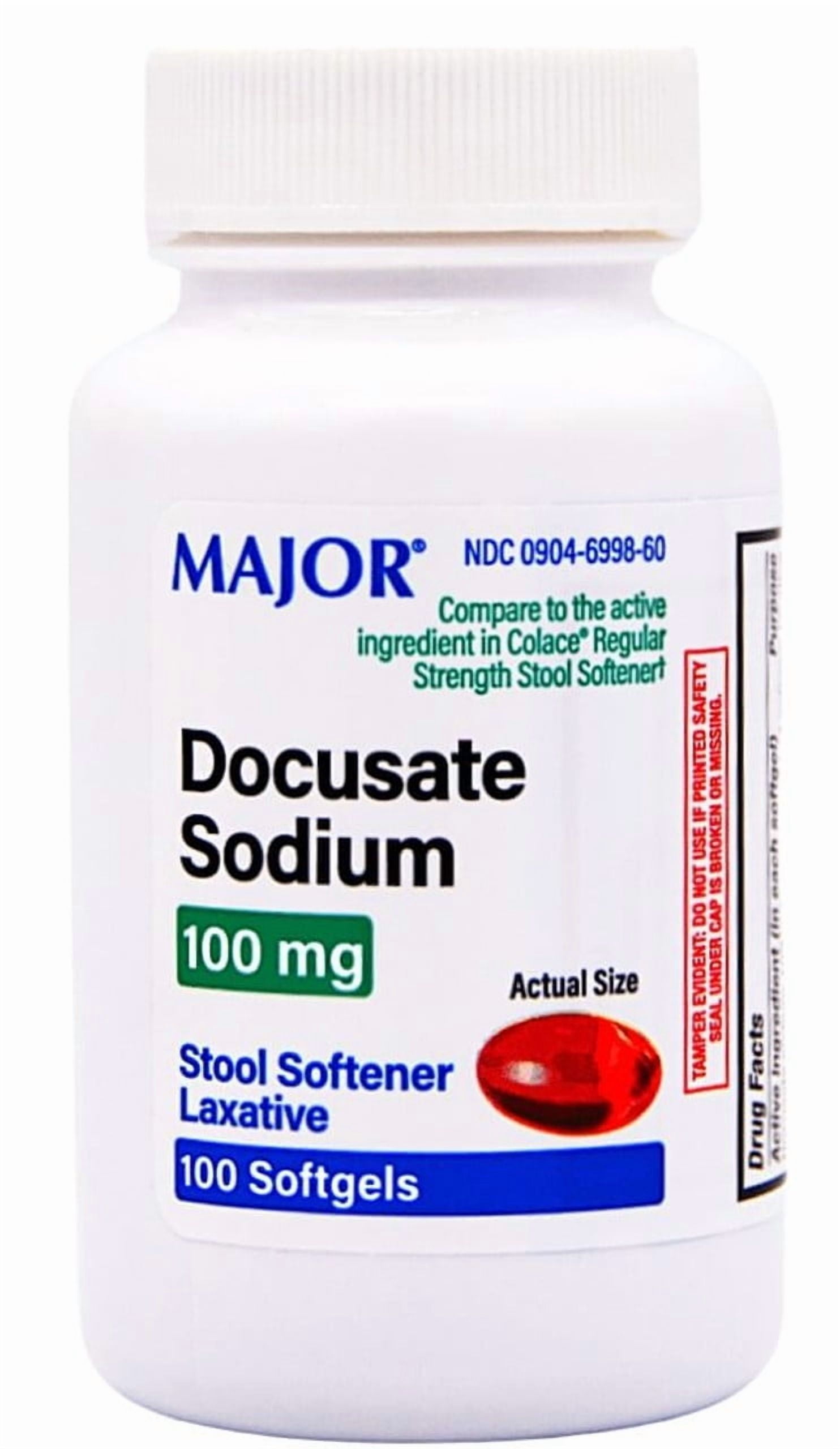 Major Dok 100Mg Softgel Cap Unboxed Docusate Sodium-100 Mg Orange 100 ...