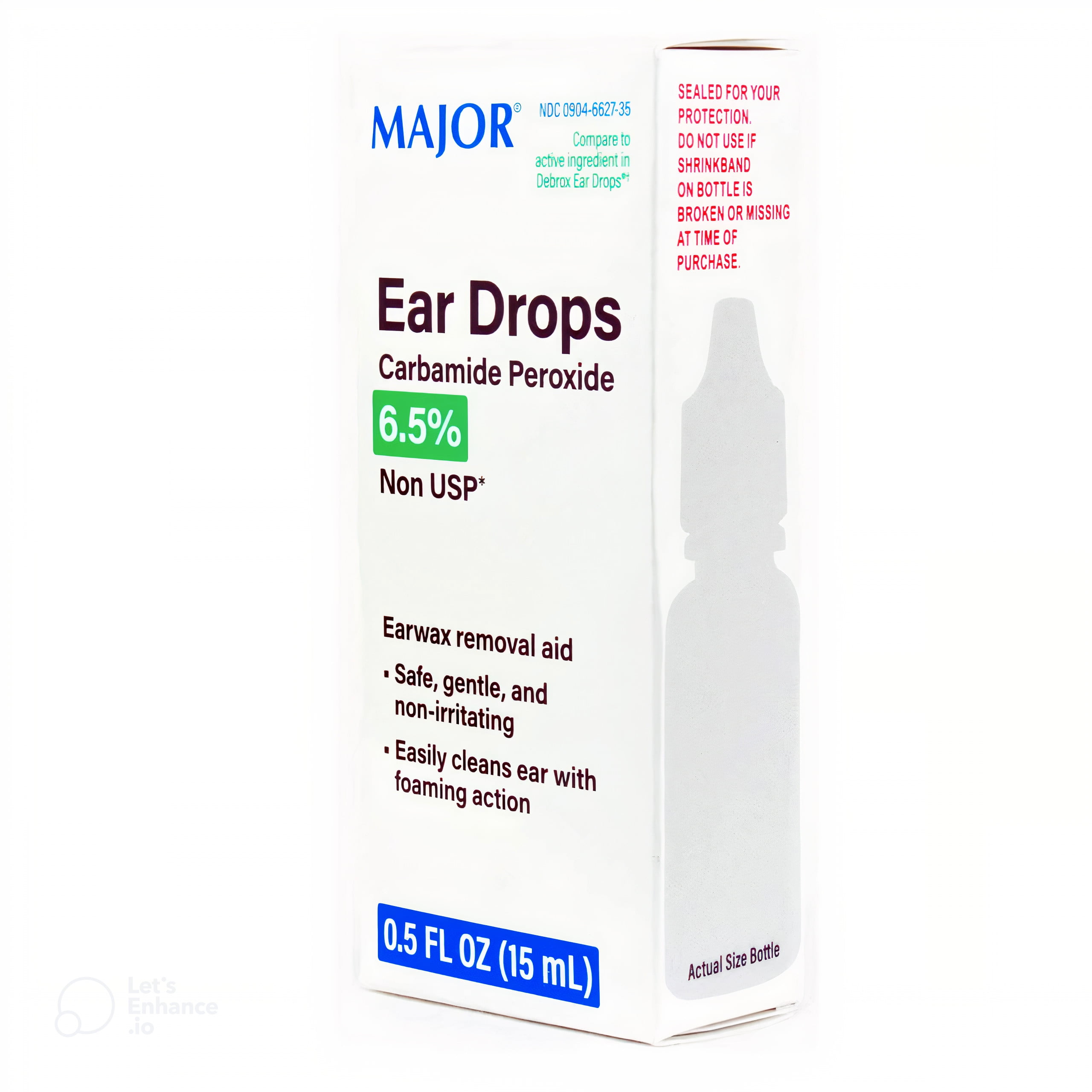 Major Ear Drops, Earwax Removal Aid, Carbamide Peroxide 6.5%, 0.5 Fl oz ...