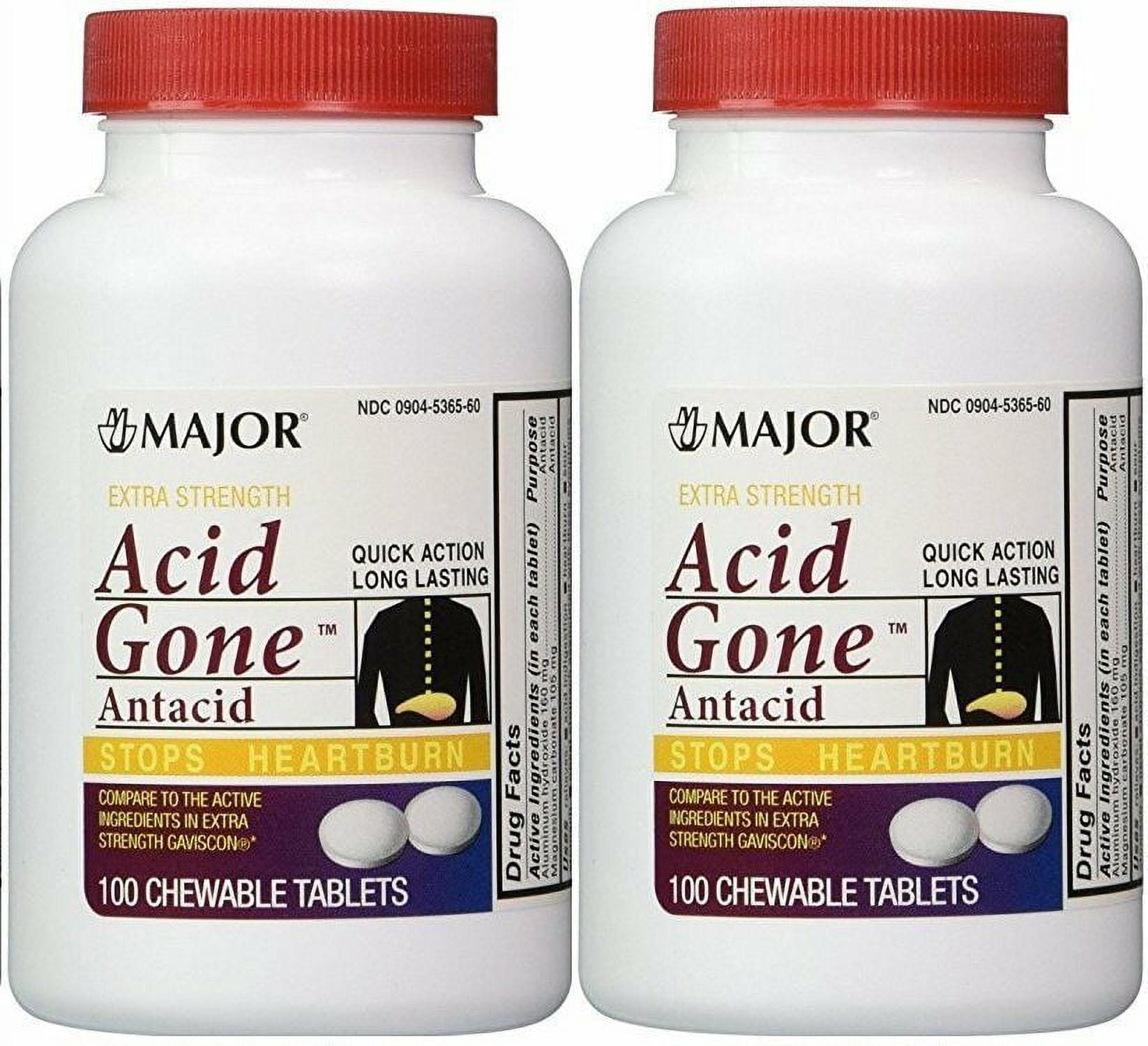Major Extra Strength Acid Gone Quick Action Long Lasting Antacid Stops ...
