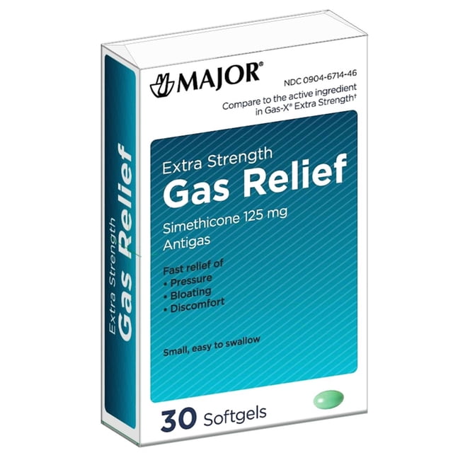 Major Extra Strength Gas Relief 30 Softgels - Walmart Business Supplies
