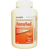 Major FeroSul Iron Pills Supplement, Ferrous Sulfate 325mg, OTC, 1000 ...