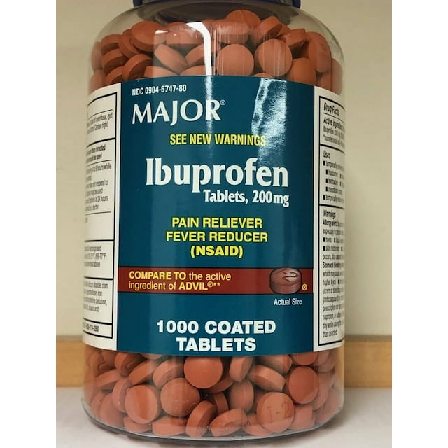 Major Generic IBU-200 Ibuprofen 200mg Tablets, 1000 Count - Walmart.com