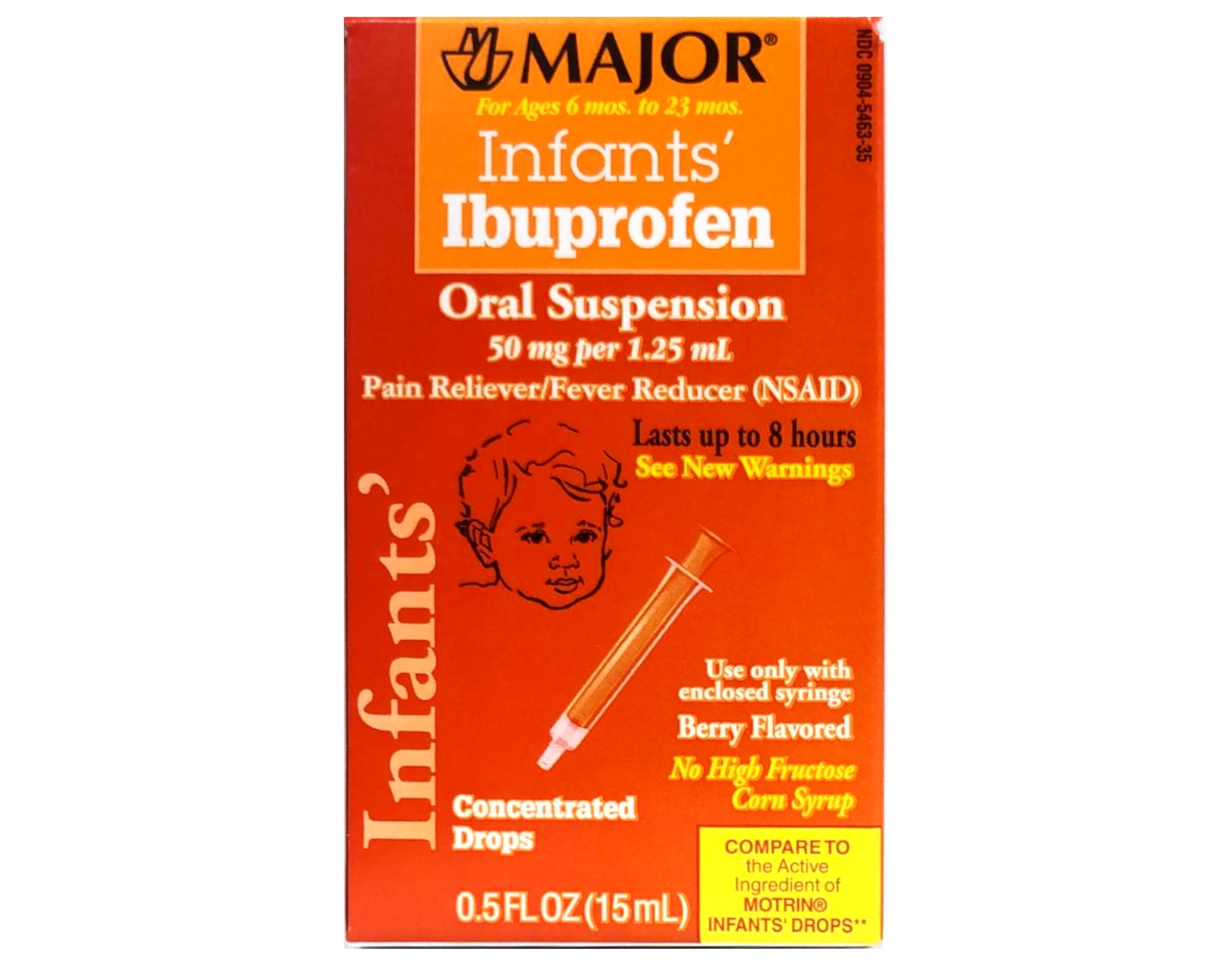 Major Infants' Ibuprofen Oral Suspension Berry Flavor Pain Reliever ...