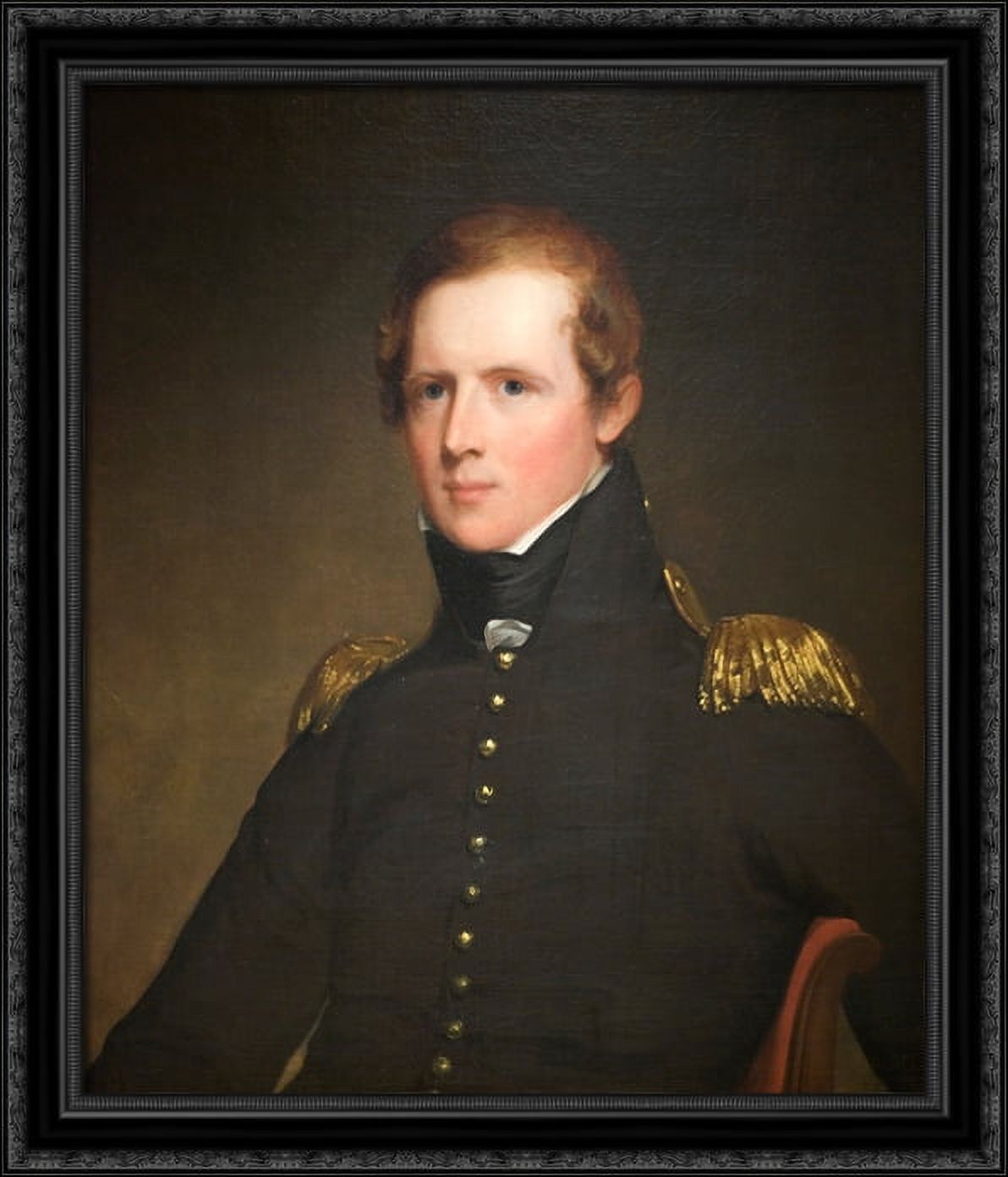 Major John Biddle 28x32 Large Black Ornate Wood Framed Canvas Art by ...