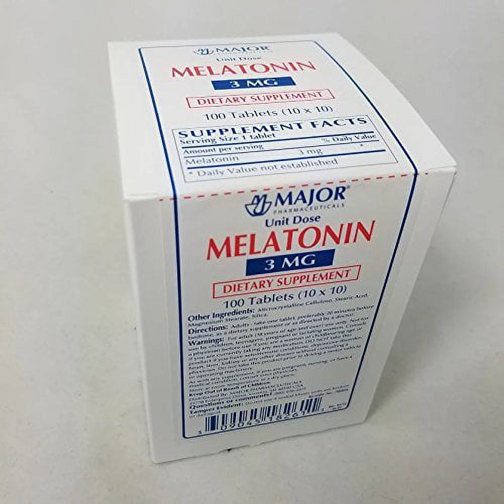 Major Melatonin Tablets, 3 mg, 100 Count - Walmart.com