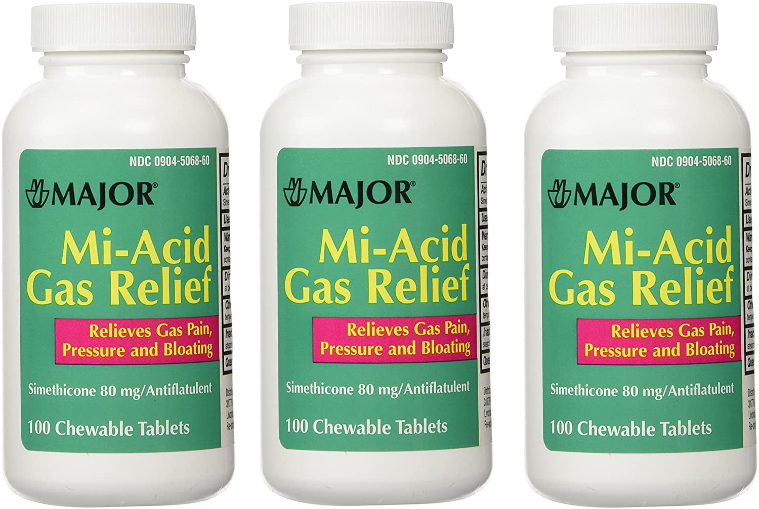 Major Pharmaceuticals Mi-Acid Gas Relief 80mg Chewable Tablets, 100 ...