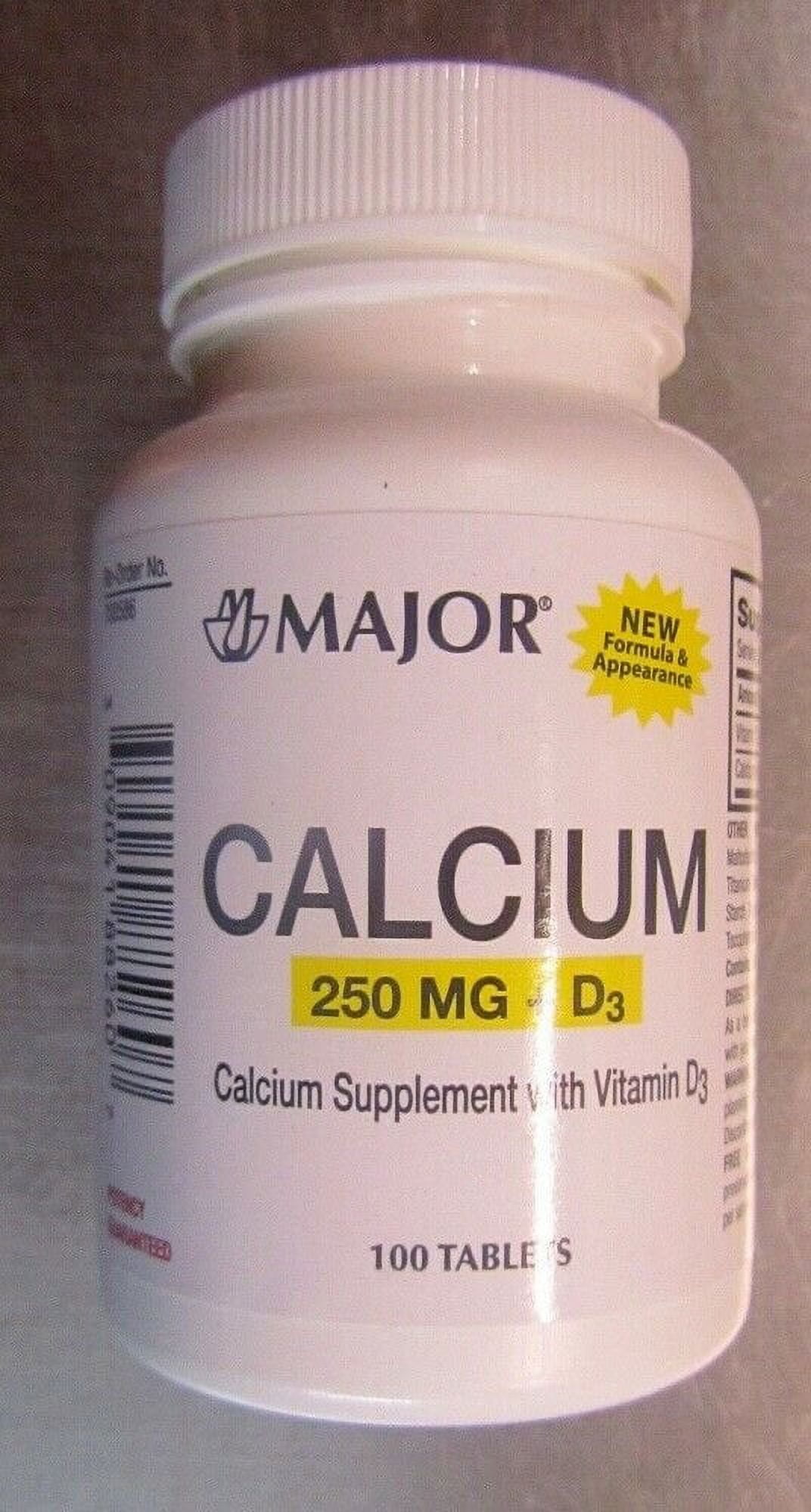 Major Oyster Shell Calcium Carbonate 250mg with Vitamin D, 100 Tablets ...