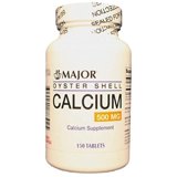 Major Oyster Shell Calcium Supplement Tablet, 500 mg, 150 Count ...