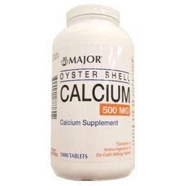 Major Oyster Shell Calcium Tablets, 500 mg, 1000 Count - Walmart ...