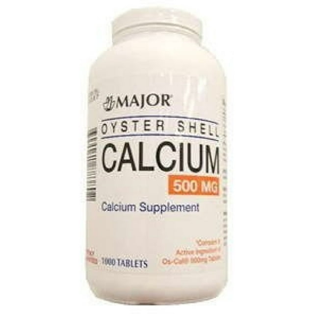 Major Oyster Shell Calcium Tablets, 500 mg, 1000 Count - Walmart.com