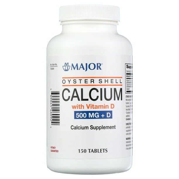 Major Oyster Shell Calcium with Vitamin D Cholecalciferol Supplement ...