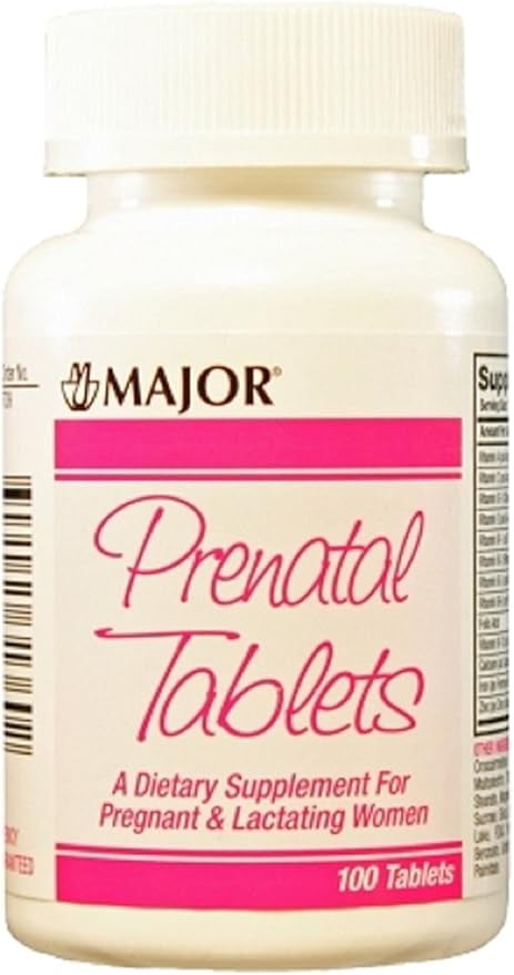 Major Pharmaceuticals Major PRENATAL TABS ASCORBIC ACID-100 MCG Pink ...