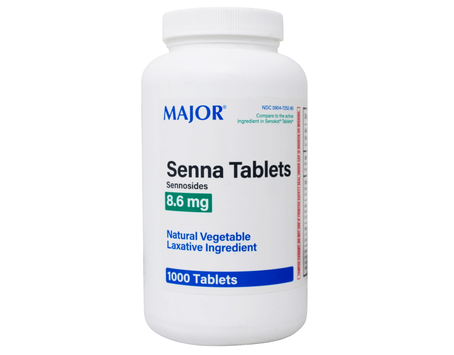 Major Pharmaceuticals Senna Natural Vegetable Laxative 8.6mg Tablets ...