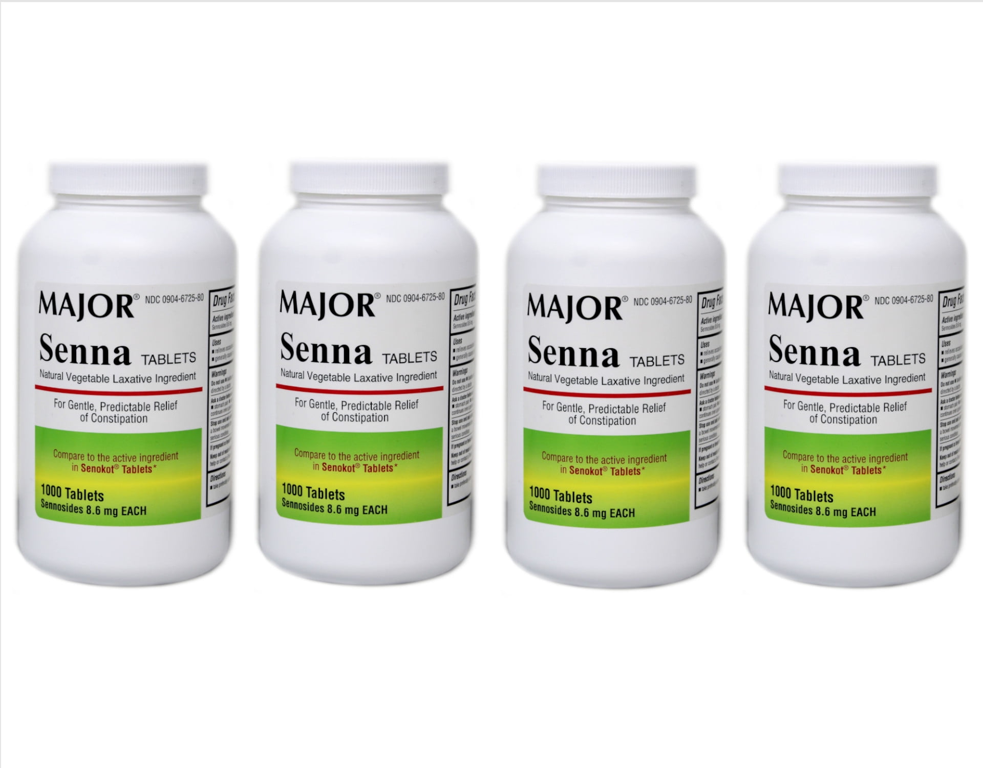 Major Pharmaceuticals Senna Natural Vegetable Laxative Tablets, 1000 ...