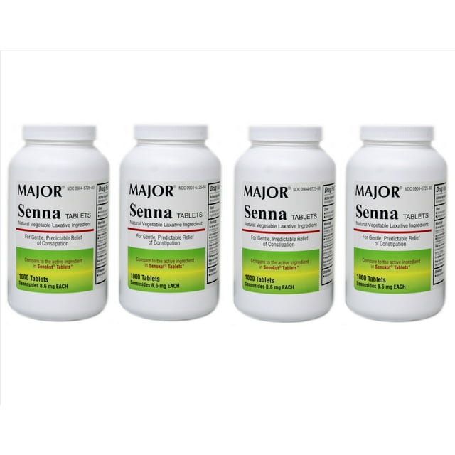 Major Pharmaceuticals Senna Natural Vegetable Laxative Tablets, 1000 ...