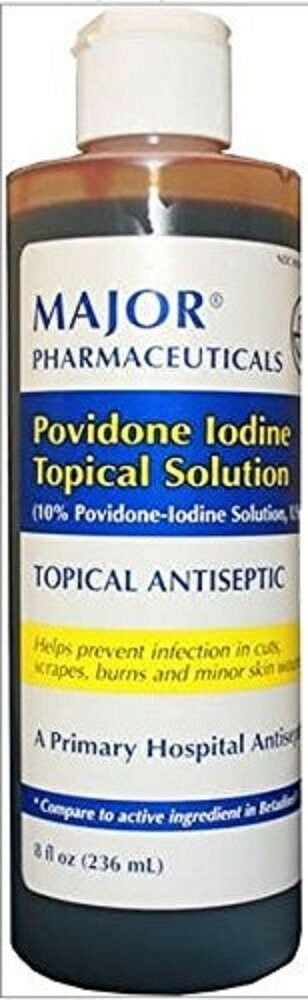 Major Povidone Iodine 10% Topical Antiseptic Solution Cut & Burn Relief ...
