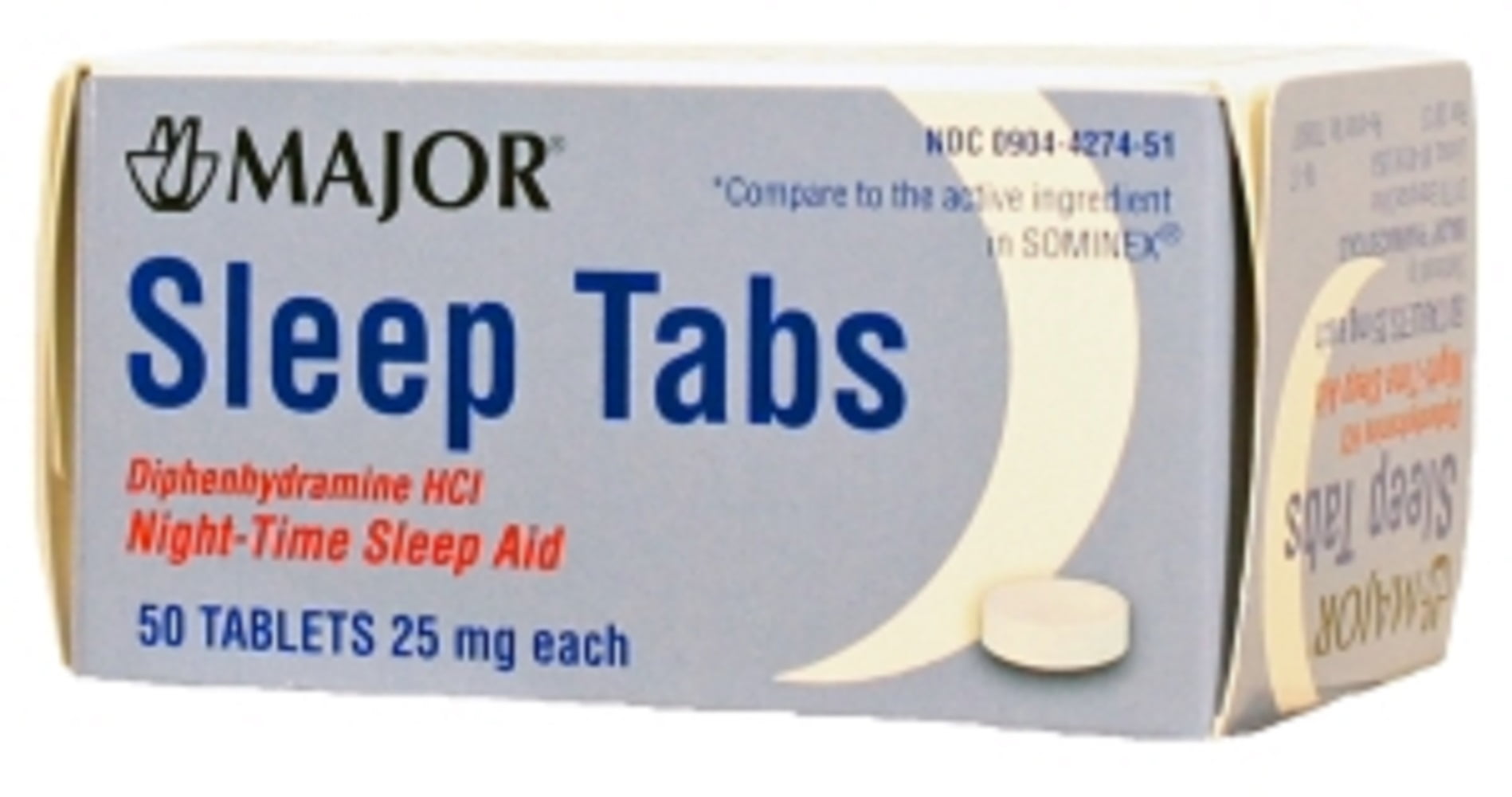 Major Sleep Tabs Boxed Diphenhydramine Hydrochloride-25 Mg Lt Blue 50 ...