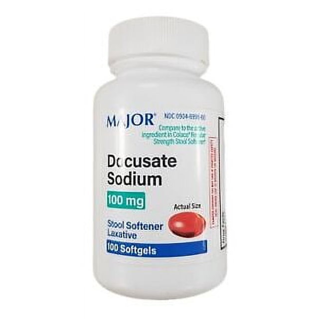 Major Stool Softener Docusate Sodium 100MG Softgels 100ct ...
