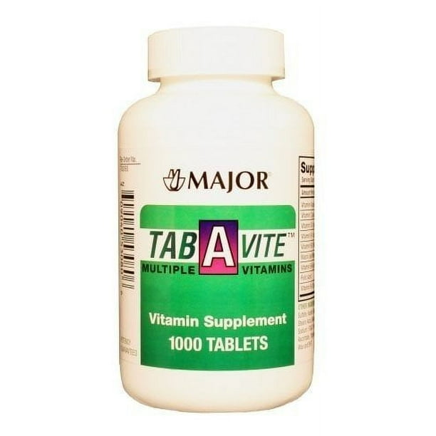 Major Tab-A-Vite Multiple Vitamin Supplement Tablets, 1000 Count ...