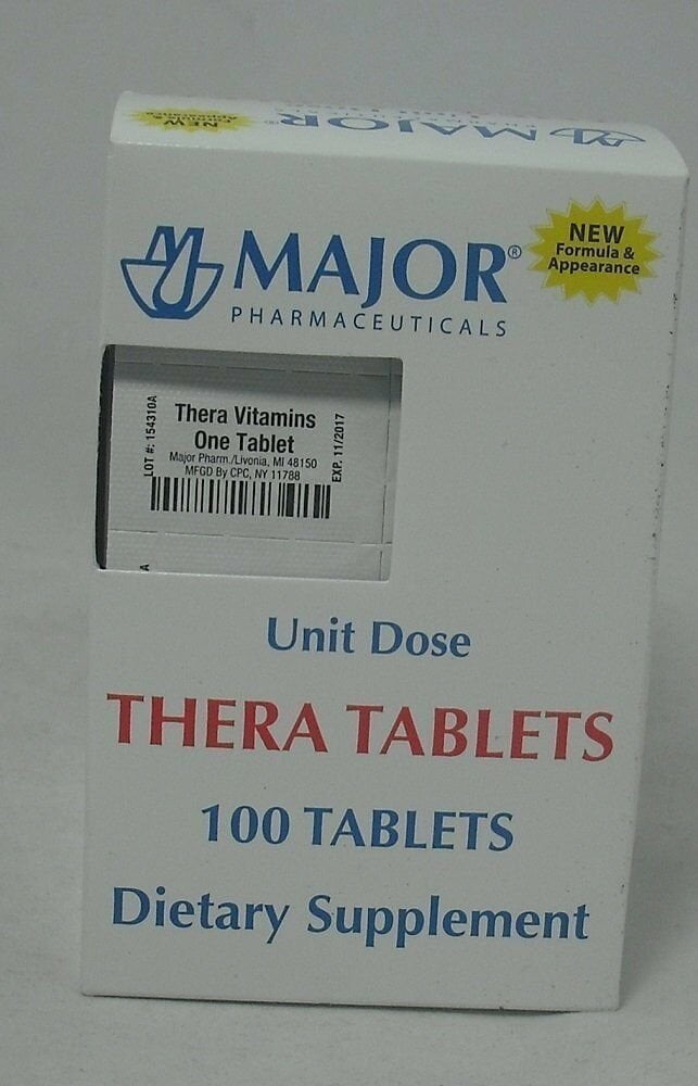 Major Thera Adult Multivitamin Supplement Tablets, 100 Count - Walmart.com