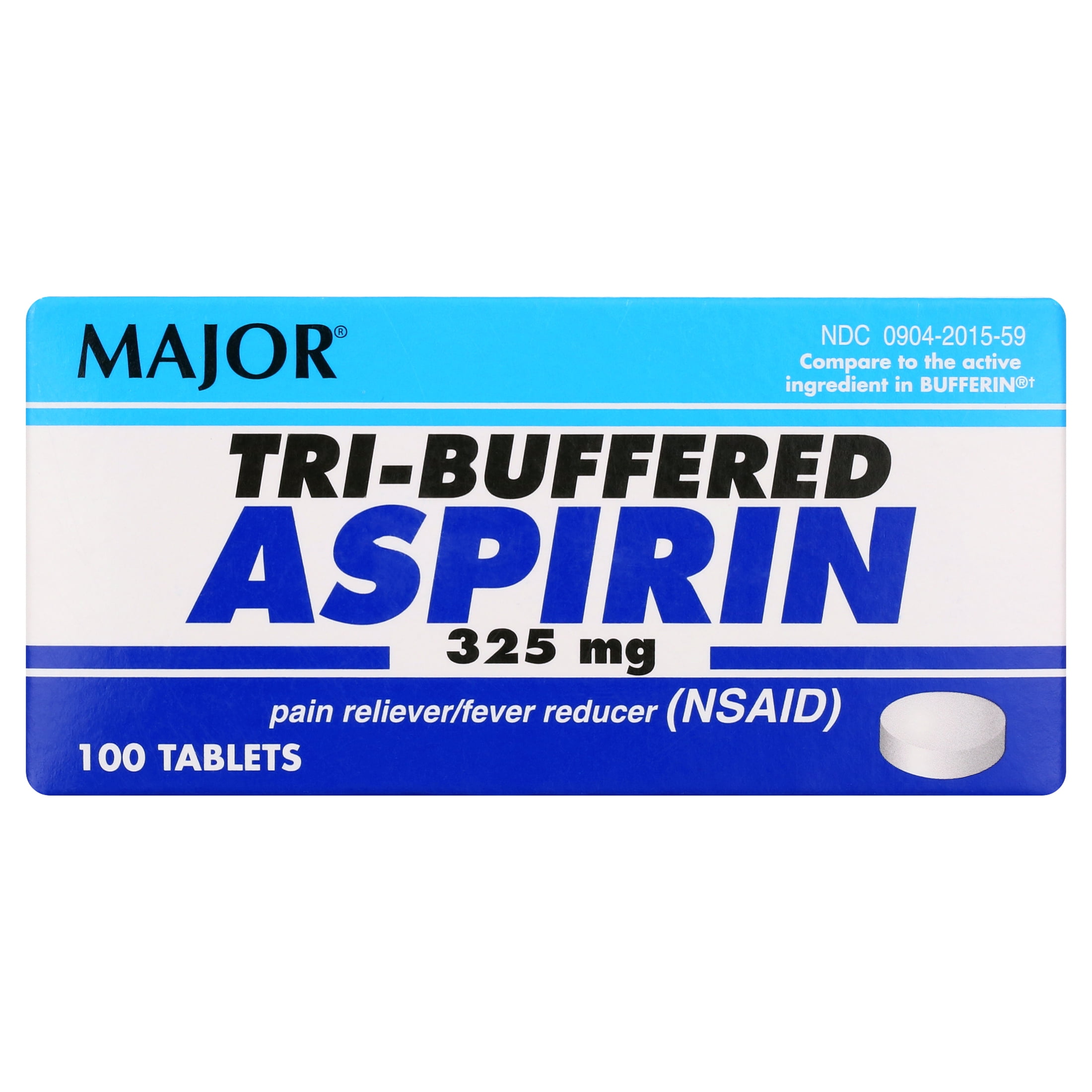 Major Tri-Buffered Aspirin 325 mg - 100 Tablets (100/btl) - Walmart.com