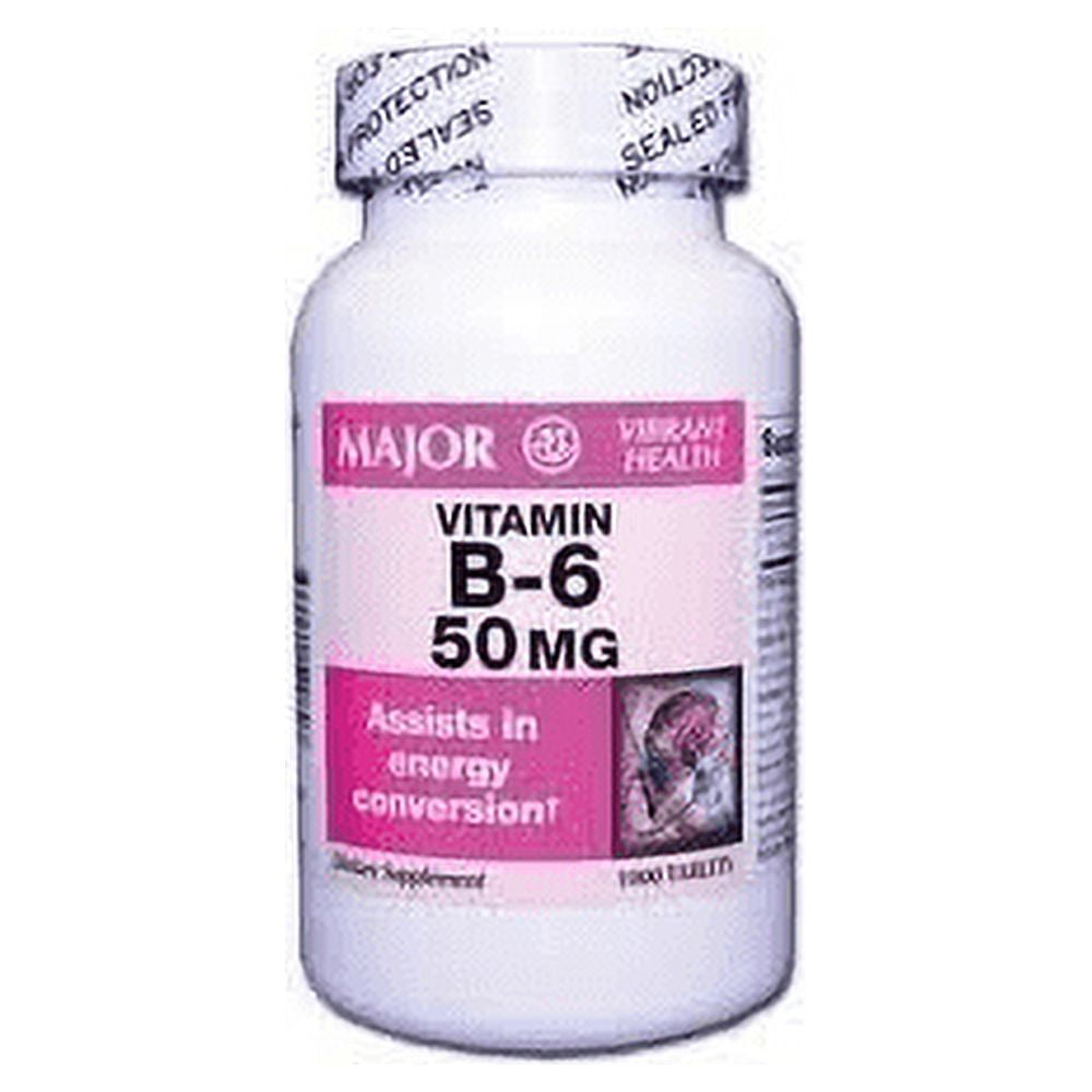 Major Vitamin B-6 Tablets, 50 mg, 100 Count - Walmart.com