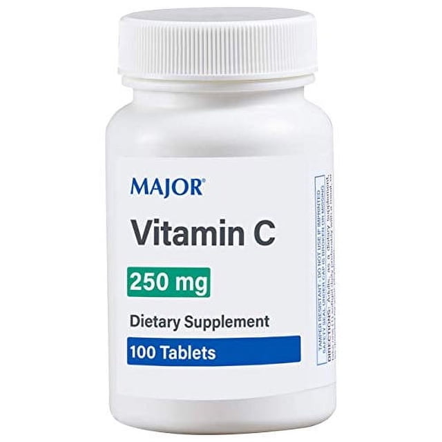 Major Vitamin-C 250 mg Ascorbic Acid Tablets, 100 CT - Walmart.com