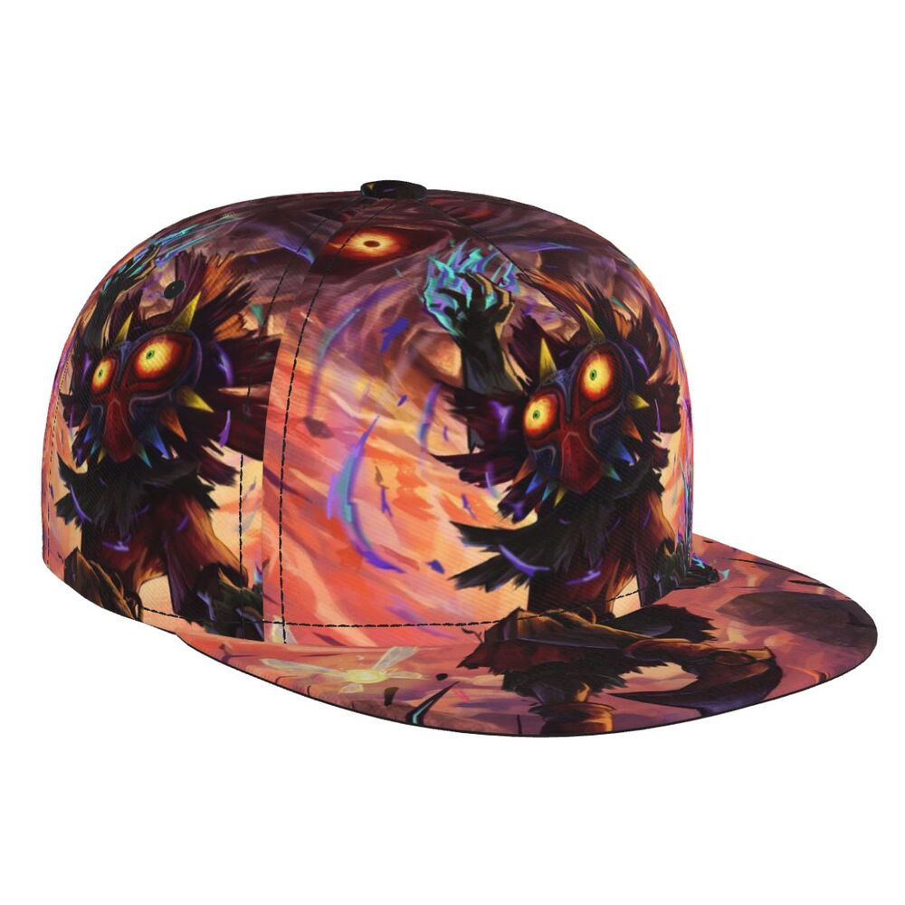 Majora's Mask Zelda Unisex Flat Brim Cap Fashion Adjustable Fitted Hat ...