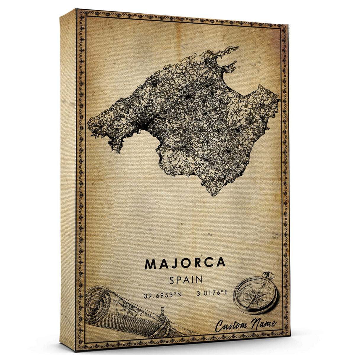 Majorca Map Poster, Spain Map Art Poster, Canvas, Majorca Map City ...
