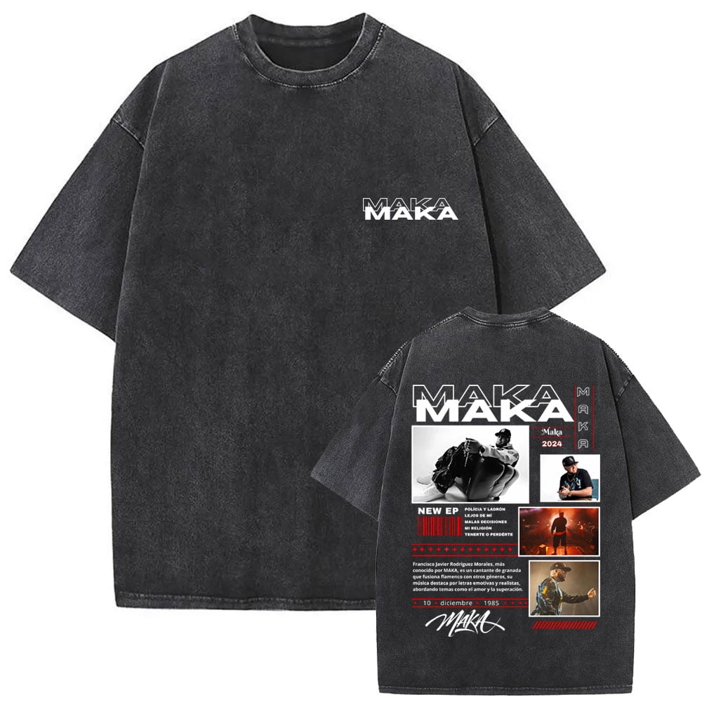 Maka Aura 2025 Tour Vintage Washed Oversized Hip Hop T-Shirt for Men ...