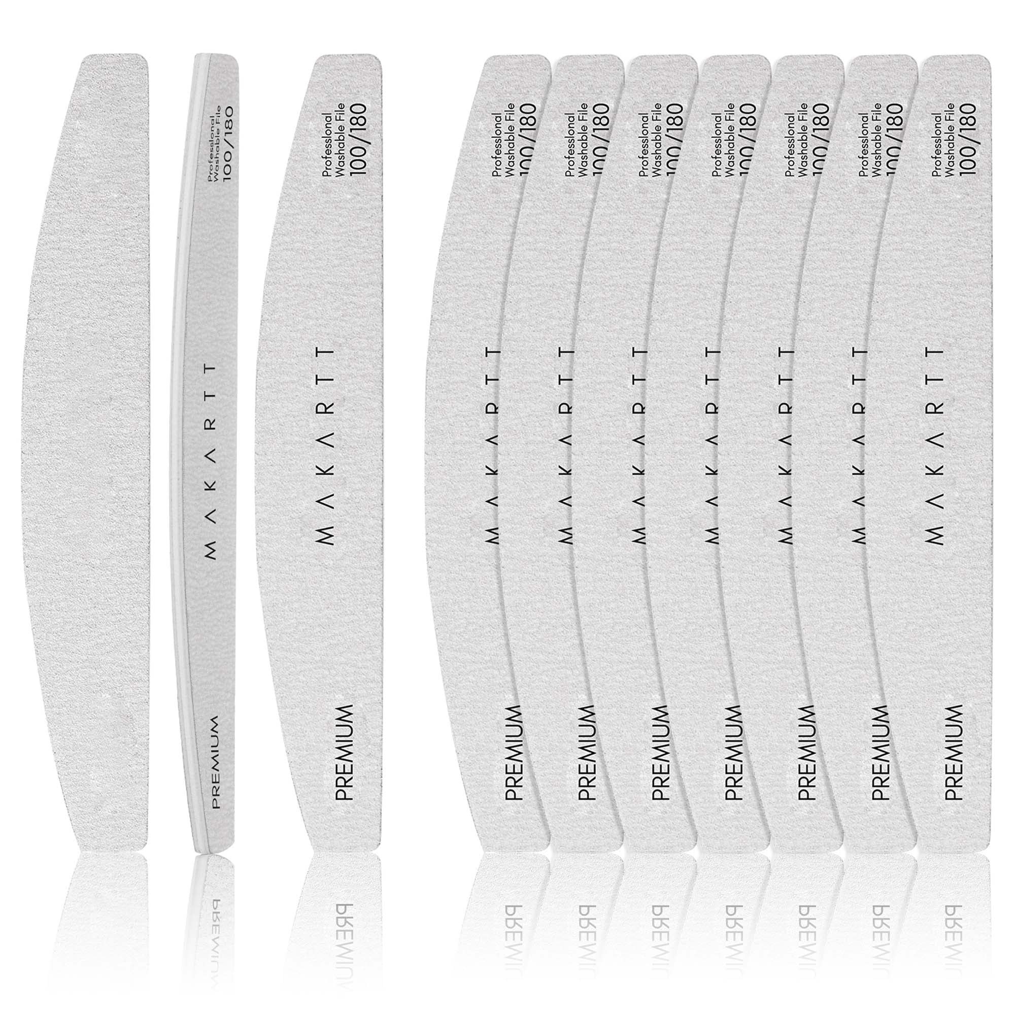 Makartt 10PCS Nail File, 100/180 Grit Nail Files for Natural Nails ...