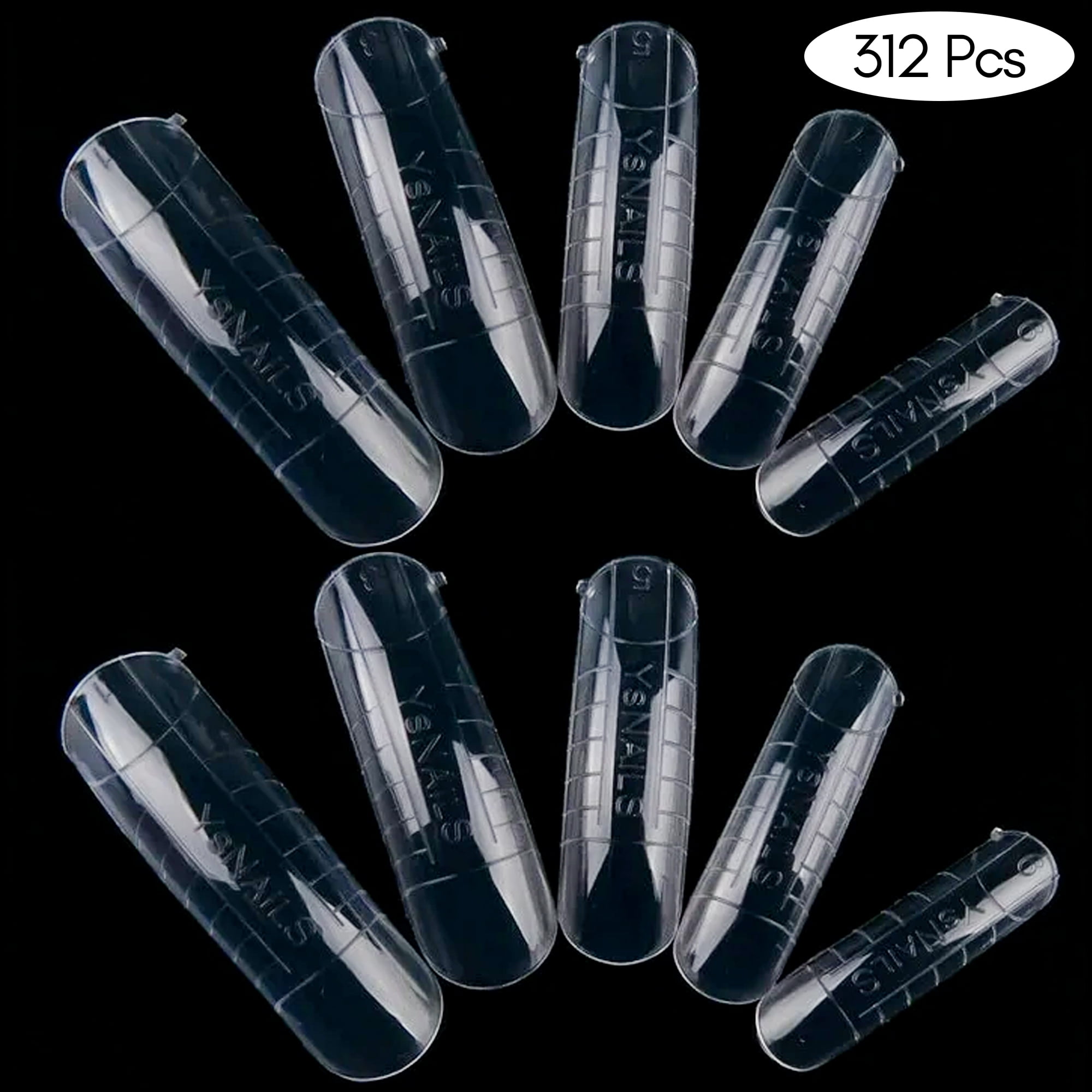 Makartt 312pcs Dual Nail Form Clear French Full Cover Acrylic Nail Mold ...