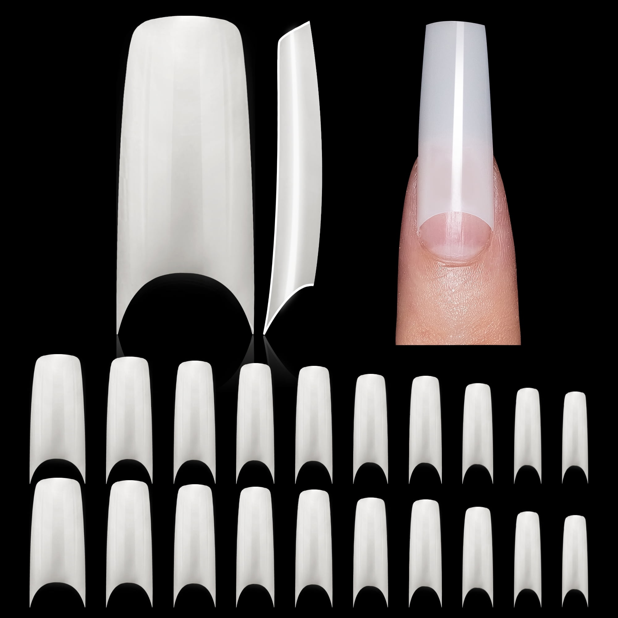 Makartt 500pcs White French False Nail Tips Curve Acrylic Nail Fake ...