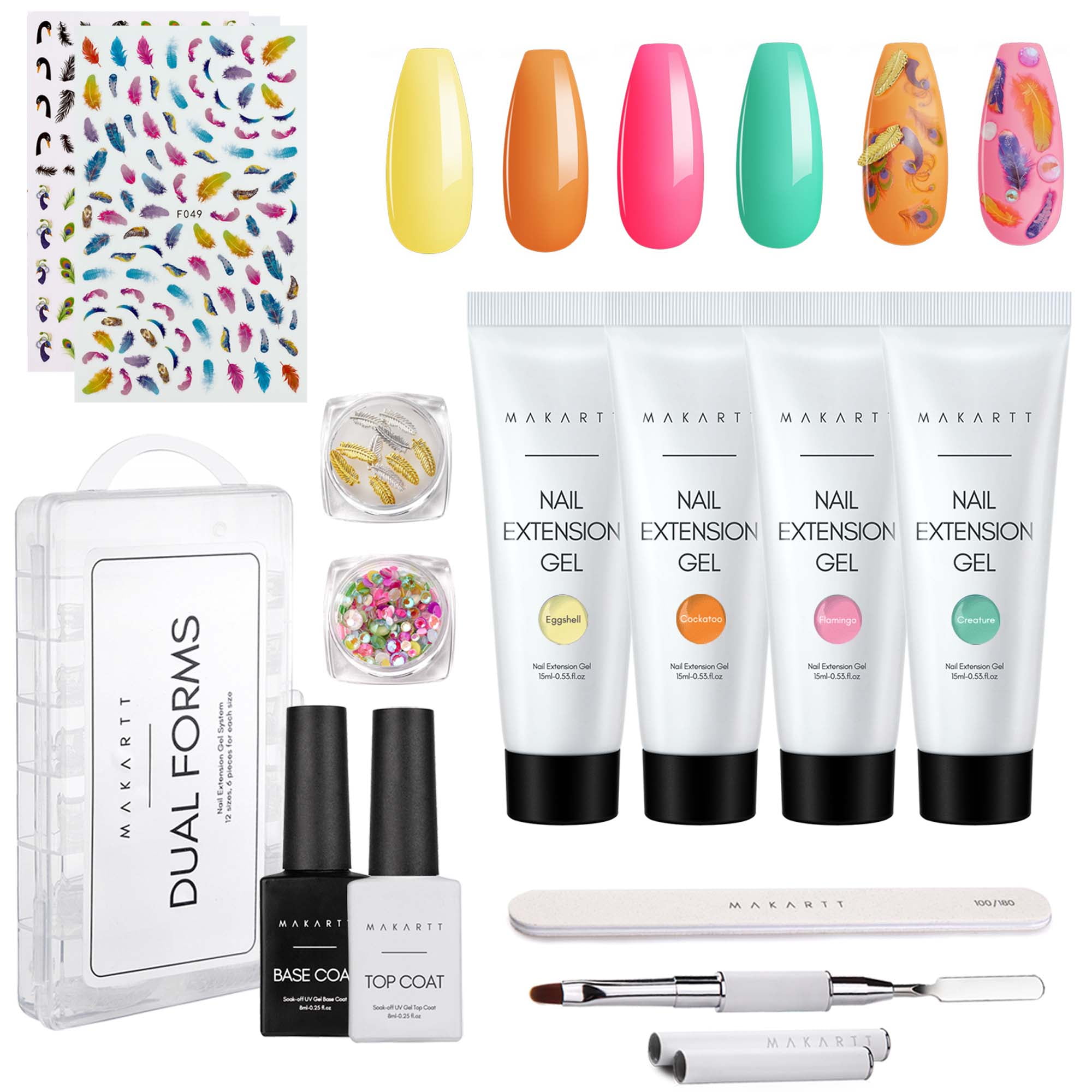 Makartt Poly Nail Gel Birds of Paradise Poly Nail Extension Gel Kit 4 ...