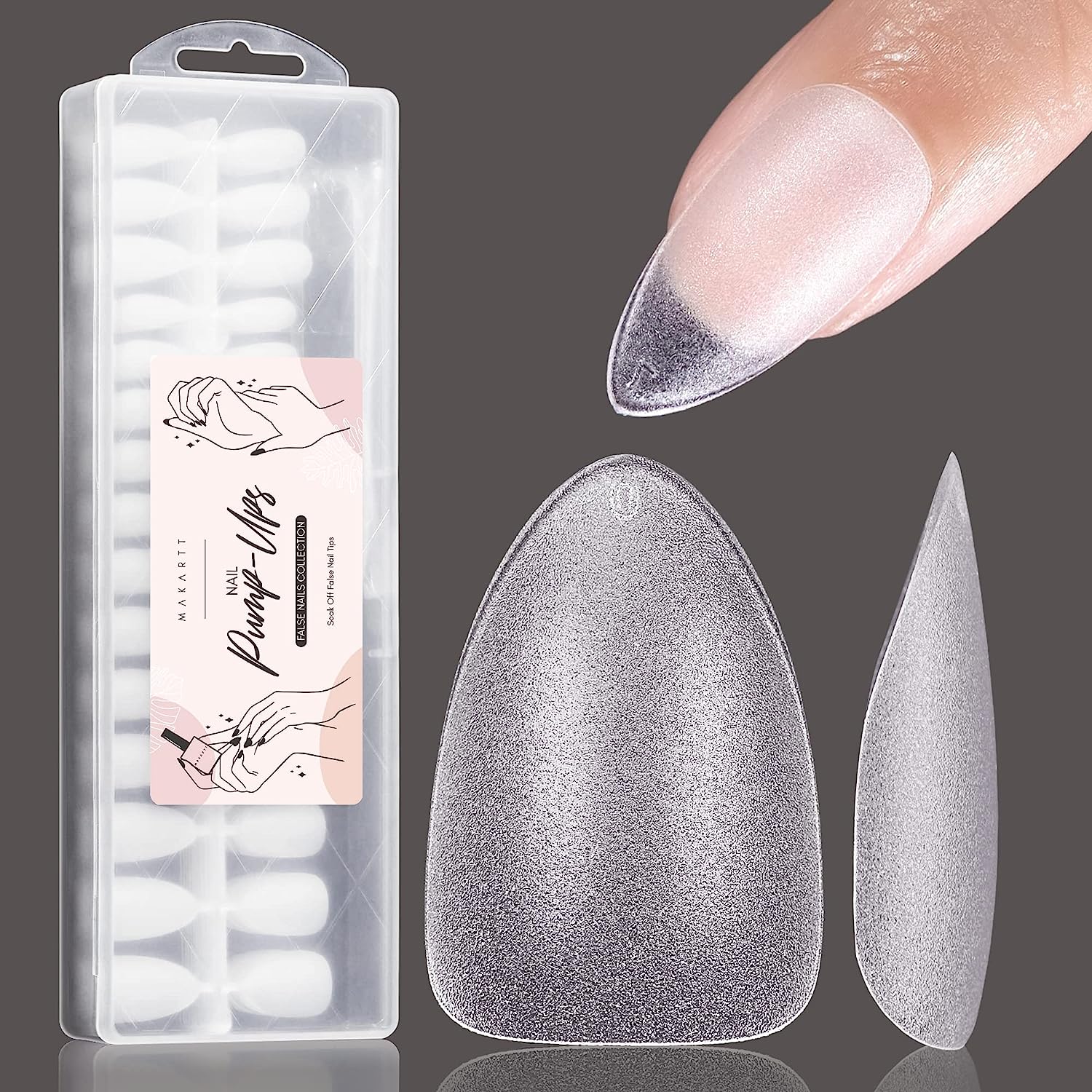 150Pcs Press On Nails Soft Gel False Nail Tips 3 in 1 Pre-Colored ...